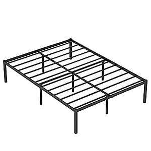 Weehom King Bed Frame 14 Inch Metal Platform Bed Frames No Box Spring Needed, Mattress Foundation, Heavy Duty Steel Slat Support, Large Underbed Storage Space, Easy Assembly, Black