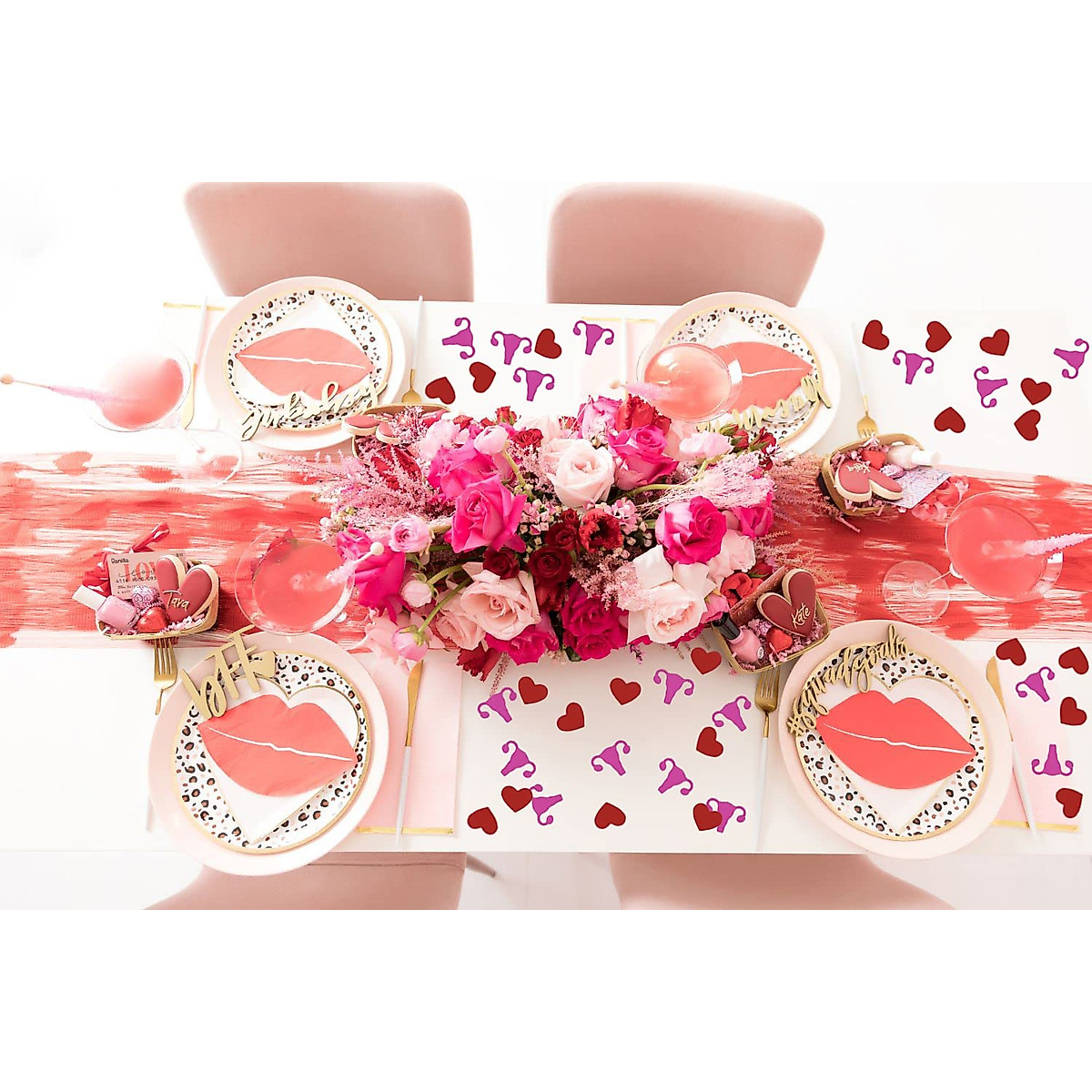 200Pcs Galentines Day Confetti, Galentine’s Day Heart and Uterus Confetti Table Confetti, Galentines Day Party Favor Supplies for Ladies Girls Valentine’s Day Party Decorations Photo Prop