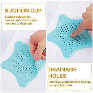 4 Pack Hair Catcher Shower Drain Hair Catcher Drain Cover Bathtub Drain Cover Silicone Hair Stopper for Shower Drain with Suction Cup, Easy to Install and Clean, Suit for Bathroom, Bathtub, Kitchen