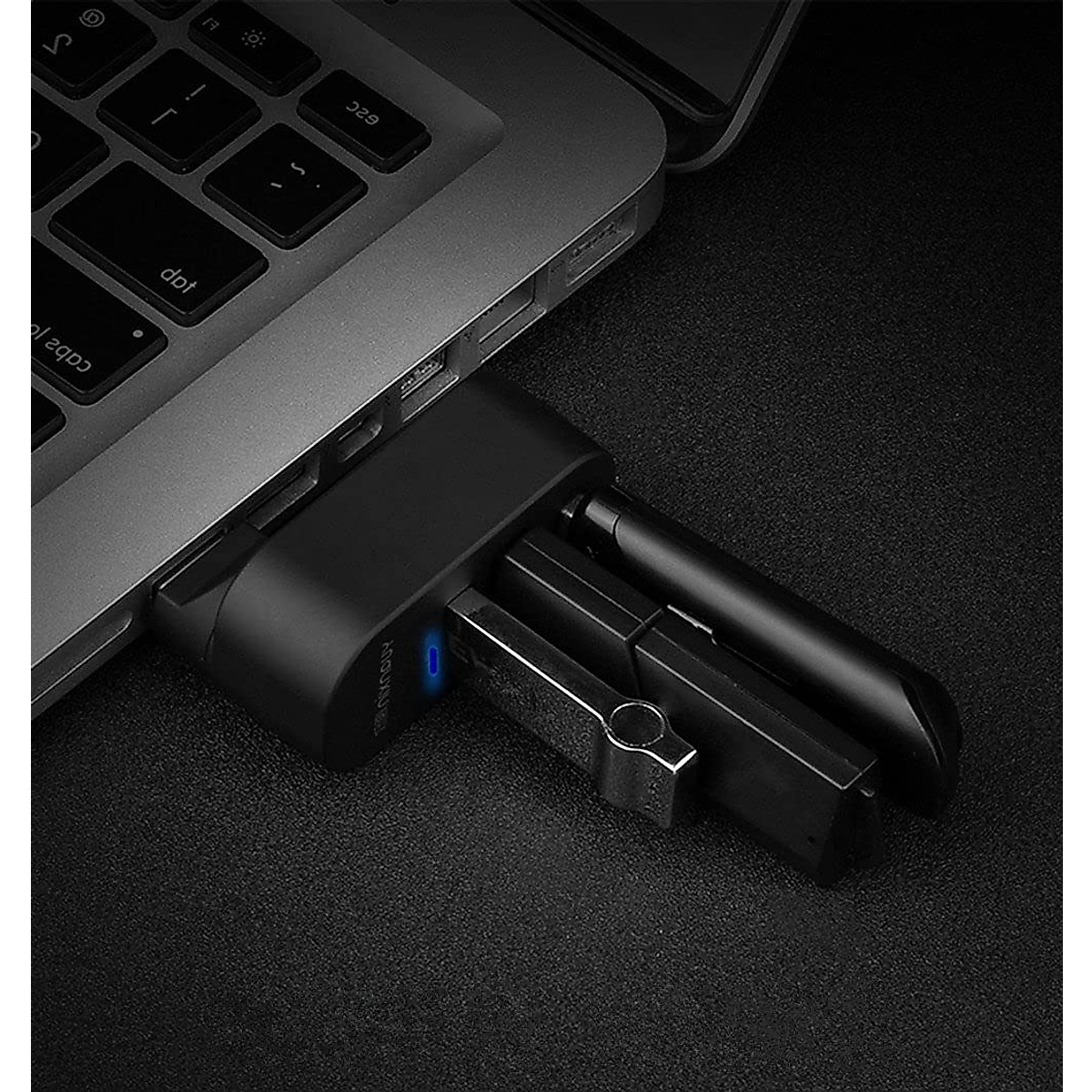 Sudroid USB Port Splitter, 3 Port USB 3.0 Expander Splitter [90°/180° Degree Rotatable] for Laptop, Xbox, Wii, PS3, PC, MAC, Mac Book, Tablet, Tab, Console, Printer, Camera(Black)