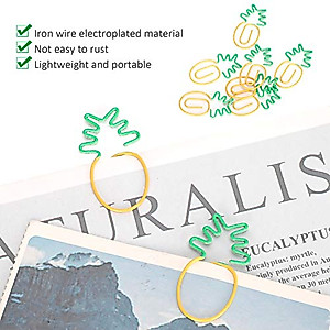 20Pcs Paper Clips, 2 Color Pineapple Shaped Bookmarks Planner Clip Pin Durable and Rustproof Bookmark File Classification Clips Office Supplies School Gifts