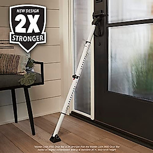 Master Lock Compact Door Stopper Folding Security Bar, Adjustable for Hinged and Sliding Doors, White