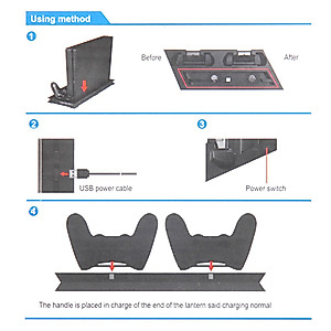 PS4 Slim Vertical Stand Cooling Fan with Dual USB Charger Ports 2 in 1 Dual Use with Cooling and Charging System