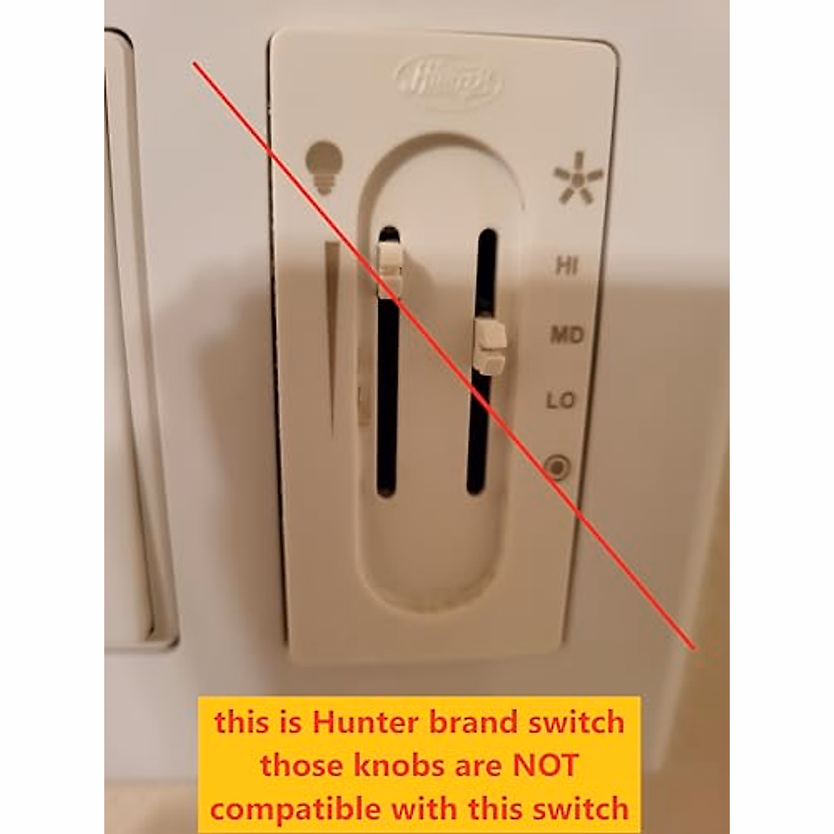 Compatible replacement set of two split knob for "Lutron Skylark" dimmers & fan controls (White)