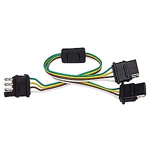 LEDGlow Truck Flat 4 Pin Y-Splitter Adapter Trailer Harness - Powers Both Tailgate LED Light Bars & Trailer Lights