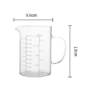 NCnnwovf 500ML Glass Measuring Cup With Handle, High Borosilicate Glass Three Scales V-Shaped Spout Clear Measuring Cup (OZ, Cup, ML/CC) Easy To Read Kitchen Tools