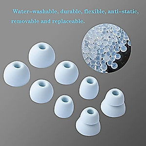 4 Pair Replacement Silicone Ear Tips Earbuds Buds Set for Powerbeats Pro Wireless Earphone Headphones (PRO eartips Blue)