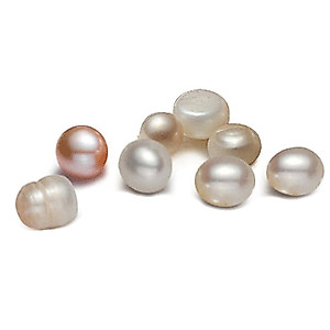 Oyster with Pearl Inside, Freshwater Cultured Oval Pearl Beads (5-7mm about 18pcs Pearls) Gifts