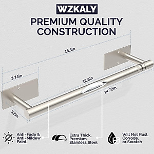 WZKALY Paper Towel Holder Under Cabinet, Adhesive Paper Towel Holder Self-Adhesive or Wall Mounted SUS304 Stainless Steel for Kitchen Bathroom Farmhouse Barbecue Laundry (Sliver)