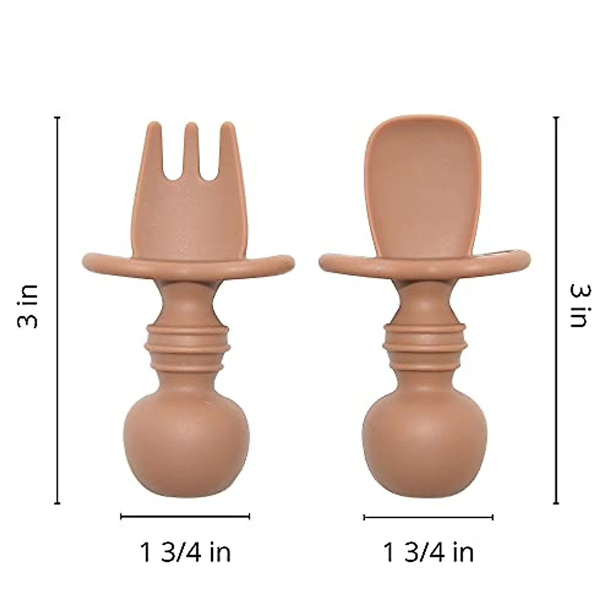 Tooshka Silicone Baby Utensils & Tiny Cup - Bpa Free - Baby Led Weaning - Baby Spoon, Fork & Training Cup for 6 Months+ Anti-Choke Baby Feeding Supplies (Sage)