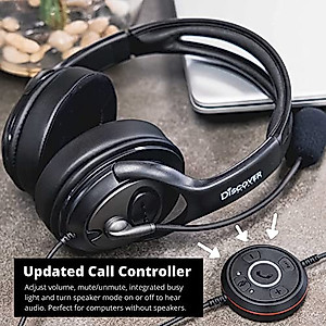 Discover D722U Noise Reducing USB Wired Headset | Compatible with Computer Softphone Apps Like RingCentral, Teams, Zoom, Google, GoTo, Cisco and More