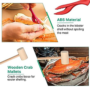Aemygo 26 Pcs Seafood Tools Set Include Crab Crackers, Seafood Scissors, Lobster Sheller, Crab Hammer,and Shellfish Forks,Nutcracker Nut Cracker Set