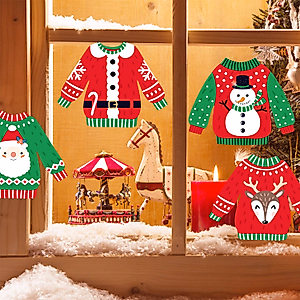 Ugly Sweater Party Decorations Ugly Christmas Cutouts Holiday Party Decor Ugly Sweater Shaped Paper DIY Cut-Outs