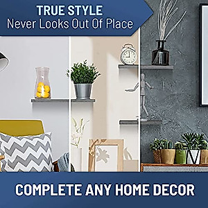 Under.Stated Floating Shelves, Wall Hanging Shelf Set of 3 for Living Room, Office, Kitchen, Bathroom &, Perfect Home Room Wall Decor, Farmhouse Gray