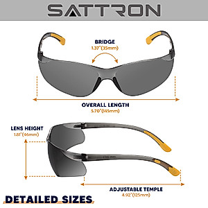 SATTRON Tinted Safety Glasses Bulk 24 Pack, UV Protective Safety Sunglasses for Men Women, ANSI Z87.1 Scratch & Impact Resistant Eye Protection, Ideal for Construction, Shooting, Lab