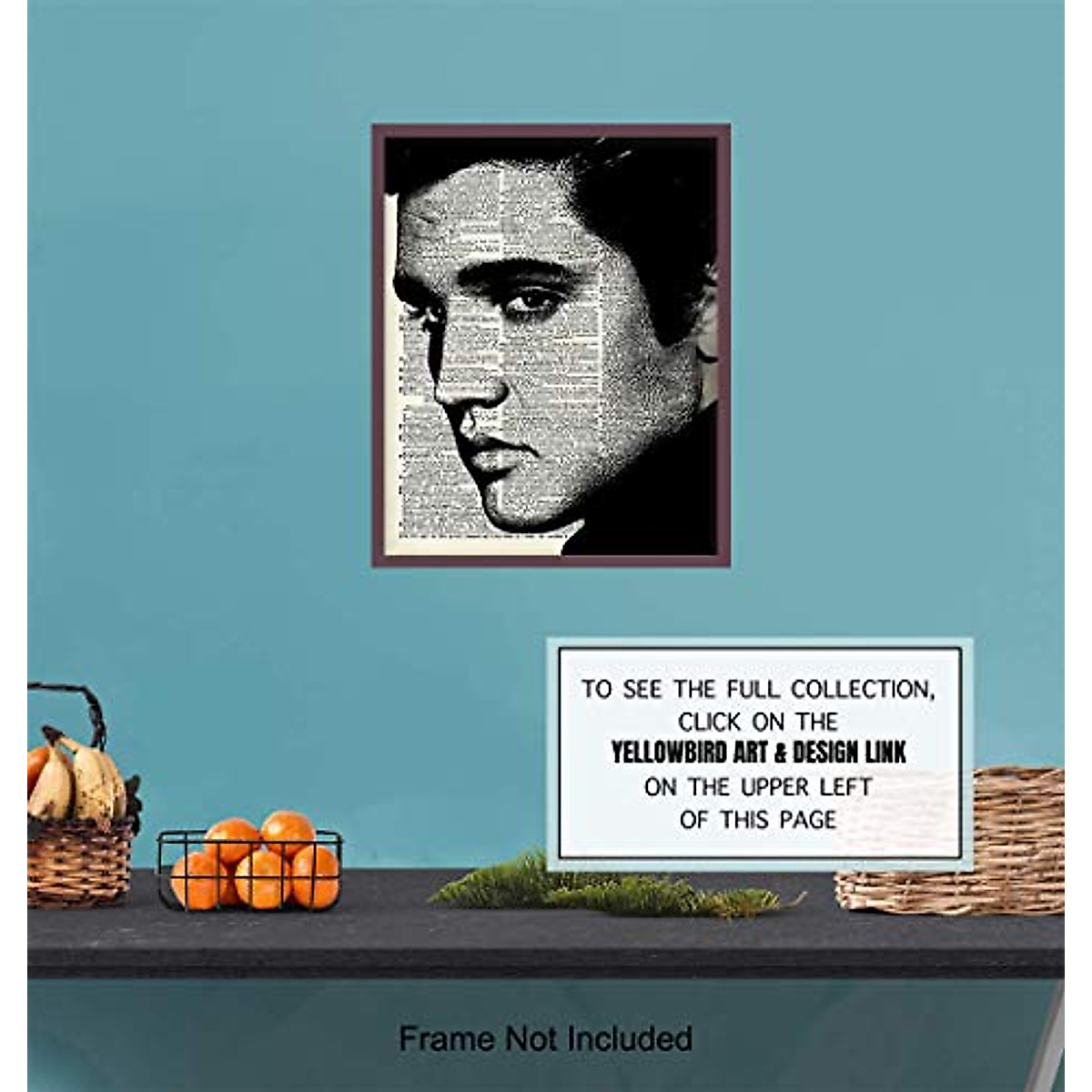 Elvis Dictionary Art - 8x10 Photo - Chic Unique Gift for Fans of The King, Graceland - Unframed Poster Picture Print