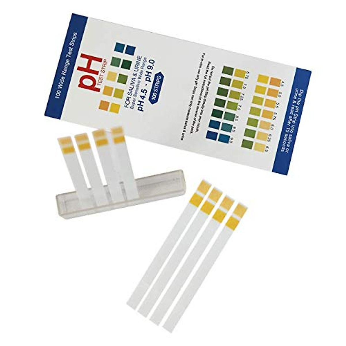 pH Test Strips 100ct -Saliva and Urinalysis Reagent Test Strips for Monitor Body Acidity and Alkalinity .Track and Balance Your Body pH & A Healthy Diet. pH Scale 4.5-9.0