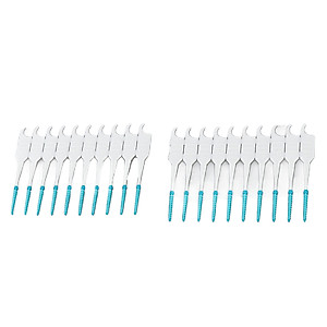 Mumusuki 200pcs Portable Interdental Toothpicks Interdental Brush Soft Silicone Head Floss Toothpick Brush with Case for Oral Care(Mint Green)