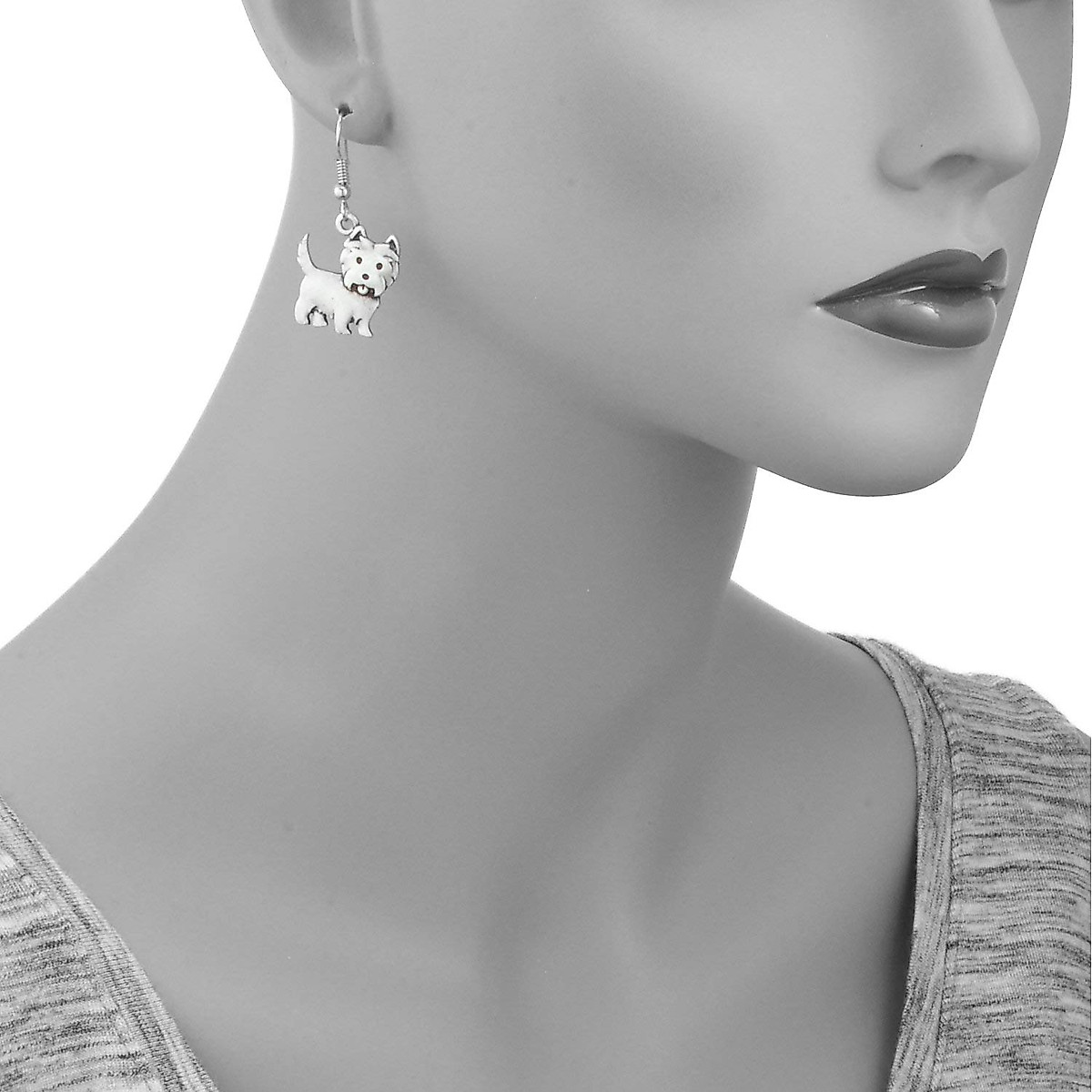 PammyJ Westie Terrier Dog Drop Earrings