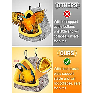 MEWTOGO Large Winter Warm Bird Nest House, Comfortable Bird Bed for Cage with Mat, Hanging Hammock Shed Hideaway Hut for Macaws African Grey Amazon Parrots Lovebird Parakeets