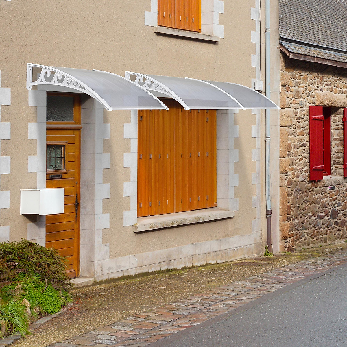 Yescom 40"x40" Outdoor Awning Patio Window Door Canopy Cover UV Protection Hollow Sheet