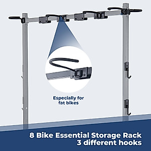 DEERFAMY Freestanding Bike Storage Rack Max 8 Bikes, 600Lbs Load Capacity, Heavy-Duty Solid Steel Bike Racks for Garage for Home and Garage Organizer