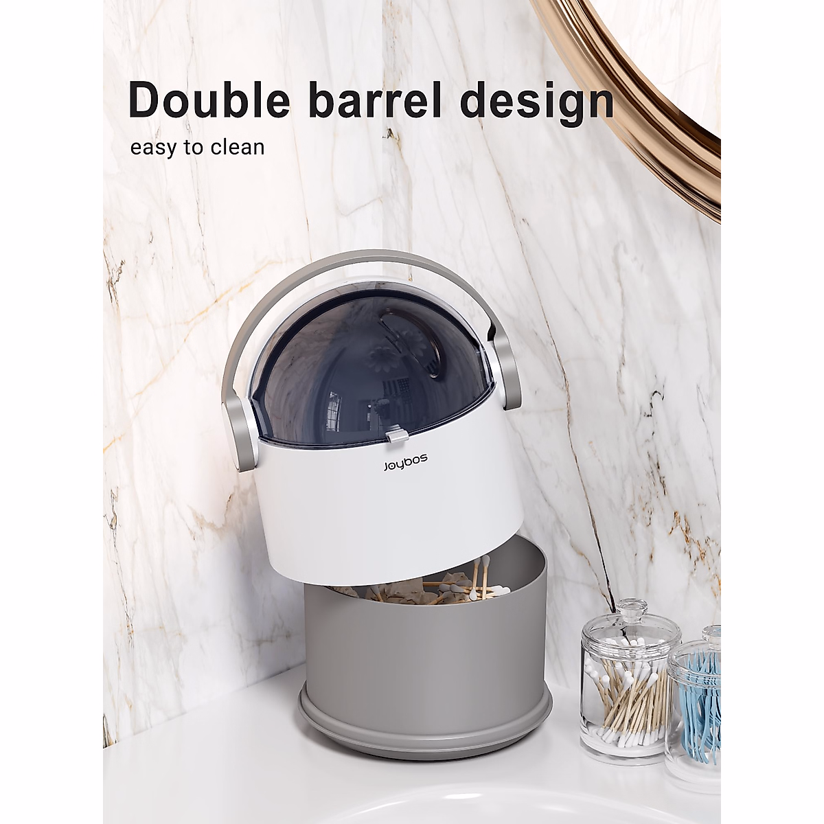 CTIME Small Trash can with lid,0.6 Gallon Countertop Trash can,Cute Tiny Trash can for Coffer bar,Kitchen,Bathroom,Desk,rv, Mini Portable Plastic Waste Basket