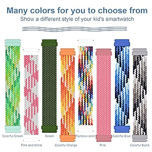 Khxriypha 2 Pack Nylon Braided Band Replacement for Kids Compatible with Gizmo Watch Edition/Gizmo Watch 3/2/1 Gabb Watch/SyncUP Watch 20mm Kids Breathable Solo Loop Stretchy Strap for Boys Girls