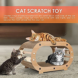 Large Cat Scratcher Bed - Cat Scrathing Cardboard,100% Recycled Paper Cat Scratchers for Indoor Cats - Cardboard Cat Bed, Chemical-Free Materials Cat Scratcher Lounge - Cat Scratch Pad