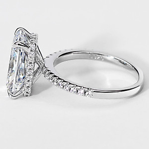 Michooyel 4.0ct Radiant Cut Women's Engagement Ring Simulated Diamond Wedding Ring Promise Ring 925 Sterling Silver Wedding Band