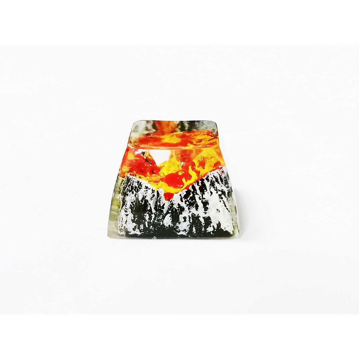 MECHKYP Handmade Mt .Fuji Backlit Resin Artisan Keycap R4/Esc Key Cap Shine Through Translucent SA Profile for Cherry MX Switch Gaming Mechanical Keyboard,Volcano Magma (Magma)