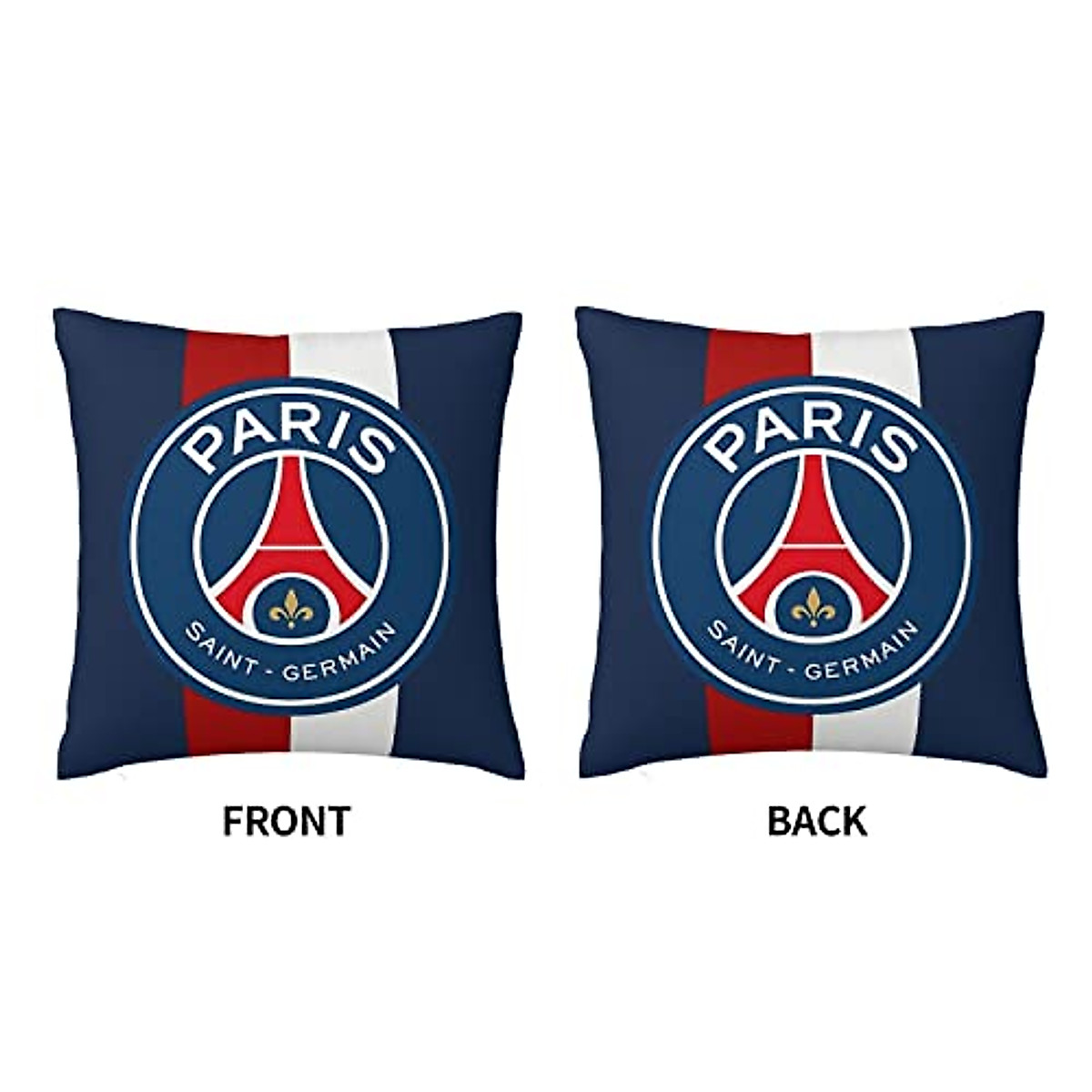 xfeiqzu Paris Saint Germain Throw Pillow Covers Square Decorative Pillowcase Cushion Case for Bedroom Living Room Couch Sofa Bed 18x18 Inch