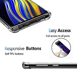 Galaxy Note 8 Case Crystal Clear Shockproof Bumper Protective Cell Phone Case for Samsung Galaxy Note 8 Transparent Back Covers for Men Women Boys Girls Flexible Slim Fit Rubber Silicone Gel