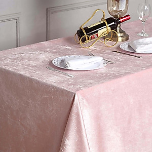 Tableclothsfactory 90 x 132 Inch Rose Gold Rectangle Tablecloth - Premium Velvet Table Cloth for Wedding, Party, Banquet, and Events