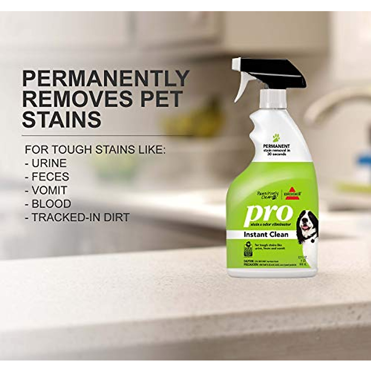 Bissell Pawsitively Clean Pro Pet Stain & Odor Eliminator Instant Clean, 32oz, 2186