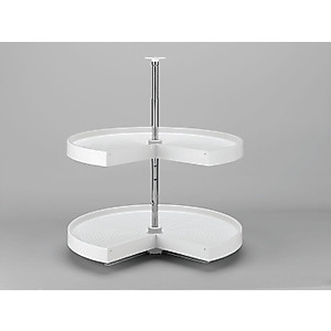 28in Pie Cut Polymer Lazy Susan Set Almond