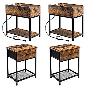 AMHANCIBLE Nightstands Set of 2, Small End Tables Living Room with Drawer