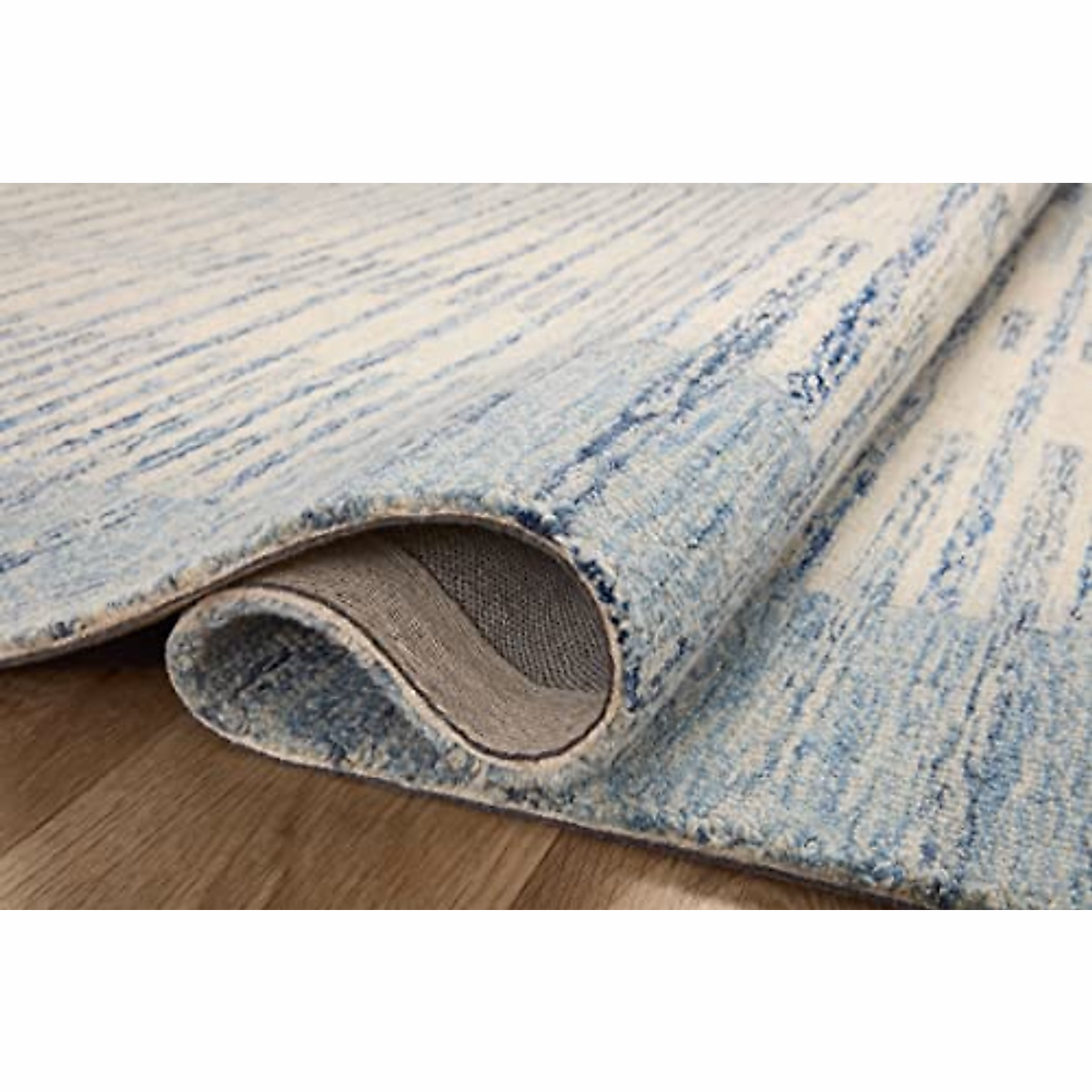 Loloi Chris Loves Julia Chris Collection CHR-01 Ivory/Denim 3'-6'' x 5'-6'', .50" Pile Height, Accent Rug