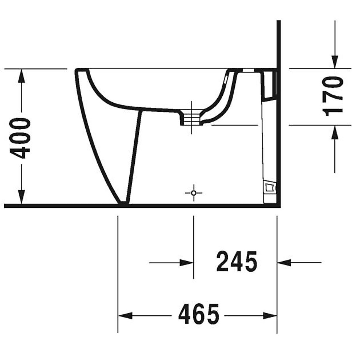 Duravit 2289100000 Duravit 2289100000 ME By Starck Floor Mounted Ceramic Bidet - Less Faucet