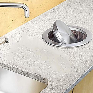 BEISSAIER Steel Garbage Flap Lid Trash Bin Cover Built-in Balance Swing Flap Garbage Lid for Kitchen Counter Top C