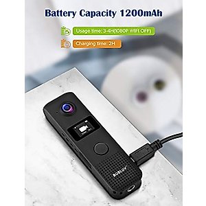 BOBLOV C18 WiFi Small Body Camera, 32GB Outdoor Mini Camera, 1296P Mini Body Worn Camera with OLED Screen, 3.5 Hours 1080P Recording Support WiFi, One Big Button for Recording (Built-in 32G)