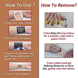 Temporary Tattoos Kits, Semi Permanent Tattoos, DIY Fake Freckles Temporary Tattoos for Women Men Kids Party,Summer Trend hand Ink with 78 Pcs Tattoo Stencils,Jagua Gel - Full Kit 5 Bottles