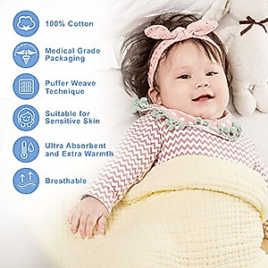 L'Ange Baby-Bath Towel-9 Layer, 28 x 47 Inches, Pink, Cotton Muslin Nap Time Blanket for Toddlers, Kids & Home, Soft, Ultra Absorbent, Suitable for Delicate Skin, Medical Grade Packaging