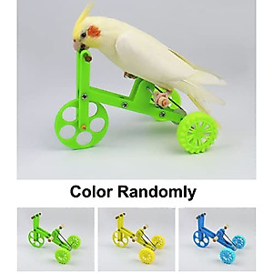 Bird Intelligence Training Toy, Parrot Puzzle Bicycle Toy for Small Medium Bird，Parrot Educational Table Top Trick Prop Toy, Bird Foot Talon Toy for Lovebird Conures Parakeet Random Color