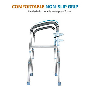 OasisSpace Stand Alone Toilet Safety Rail - Heavy Duty Medical Toilet Safety Frame for Elderly, Handicap and Disabled - Adjustable Bathroom Toilet Handrails Grab Bar, Fit Any Toilet