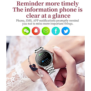 Yihou Smart Watches for Women Fitness Tracker Heart Rate Full Touch Screen Watch Pedometer Step Counter Smart Bracelet Text Call Reminder Waterproof Smart Watch for Android Phones Compatible iPhone