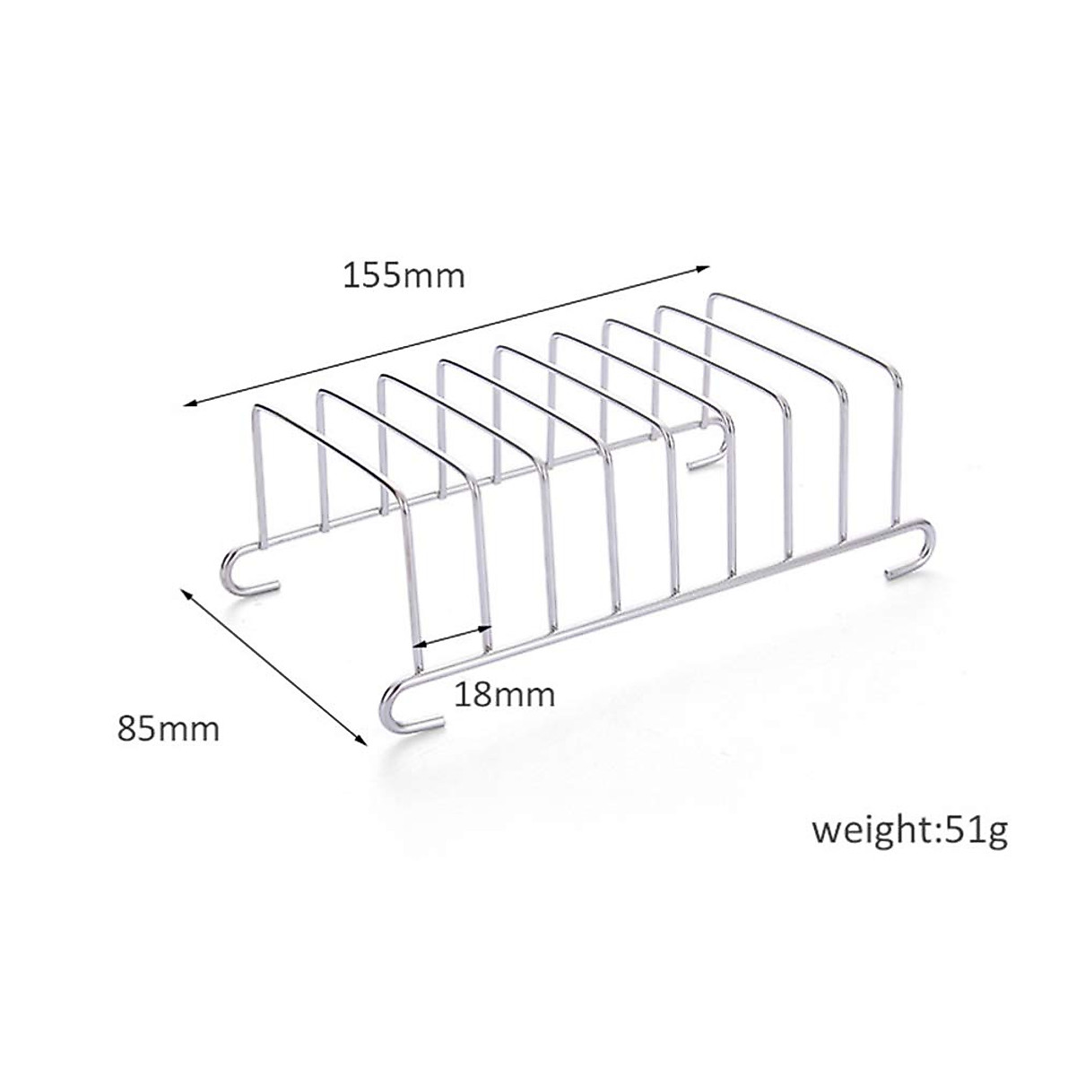Cabilock 2pcs Stainless Steel Toast Slice Holder 8 Slot Toast and Bread Rack Serving Food Breakfast Stand Cooking Air Fryer Food Serving Dish 15.5X8.5X1.8CM,Silver,HYFLQ54ZA8G203ZEV515IQ