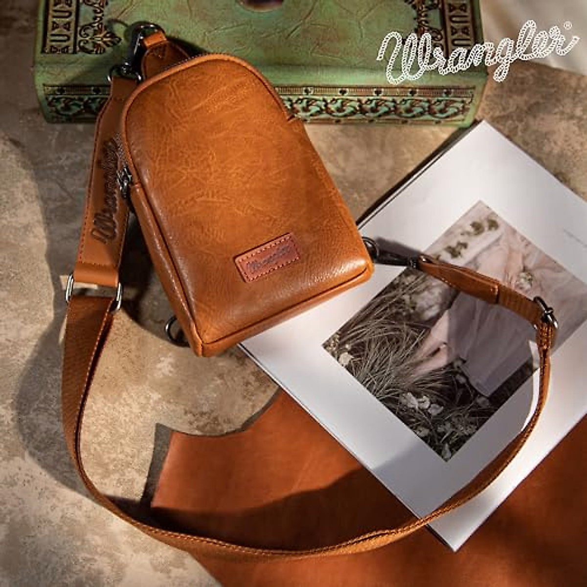 Wrangler Small Crossbody Sling Bag for Women Cross Body Purse Chest Bags for Travel