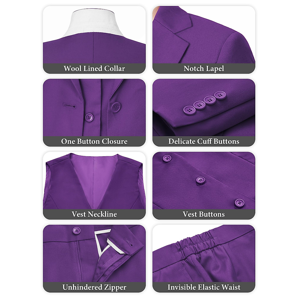 Kelyaa Women's 3 Piece Suit Lady Business Casual Office One Button Notched Lapel Slim Fit Blazer Jacket Vest Pants Set