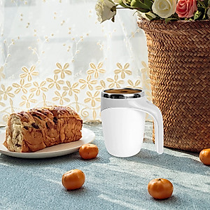 Automatic Magnetic Stirring Coffee Mug, Rotating Home Office Travel Mixing Cup，Funny Electric Stainless Steel Self Mixing Coffee Tumbler, Suitable for Coffee, Milk, Cocoa and Other Beverages……